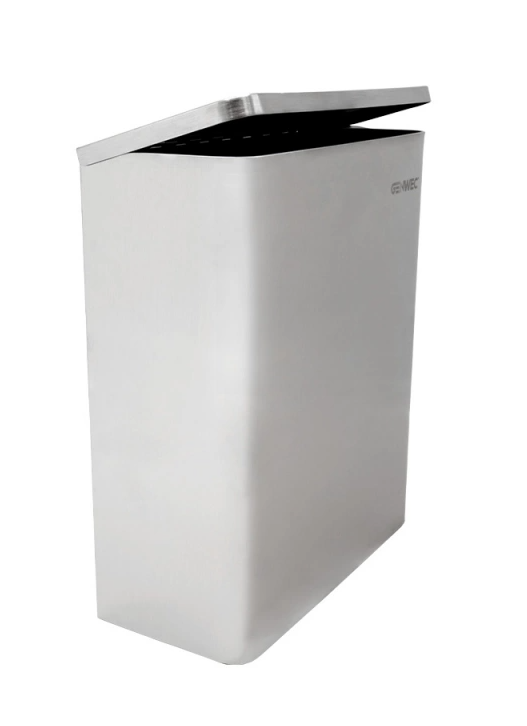 Sanitary napkin bin Stay - Brushed stainless steel – Barr design ehf.